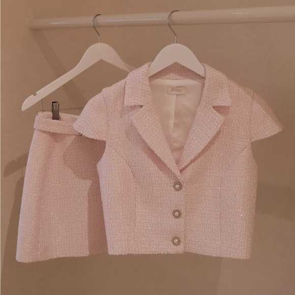 Meshki | Skirts | Meshki Mercer Pink Tweed Top And Skirt Set In Fairy ...